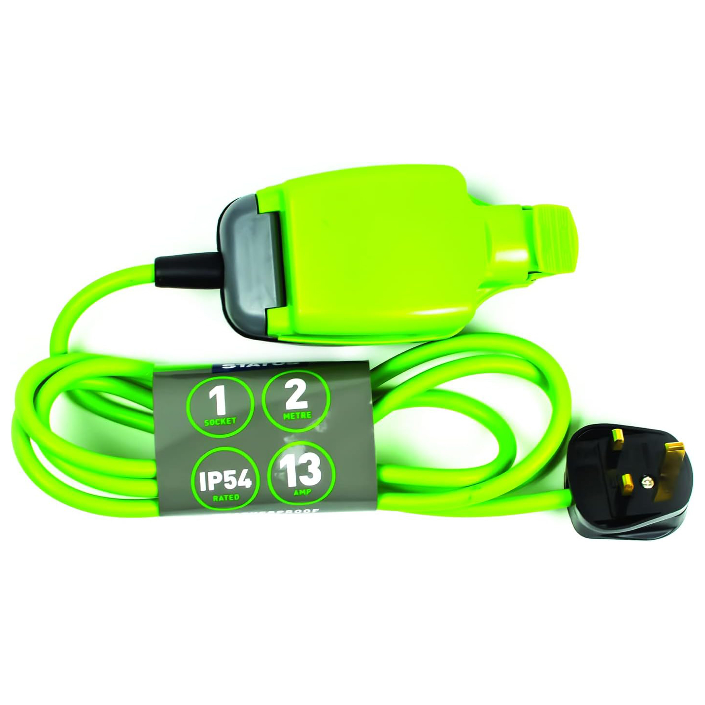 Status 1W2M13AIP54S6 2M Green Weatherproof Socket