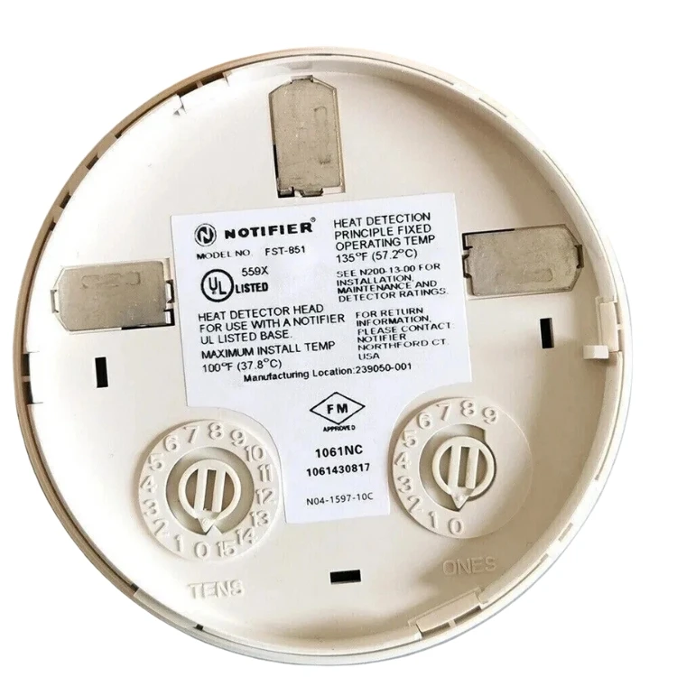 NOTIFIER FST-851 Fixed Heat Detector – 135°F, Addressable, UL Listed