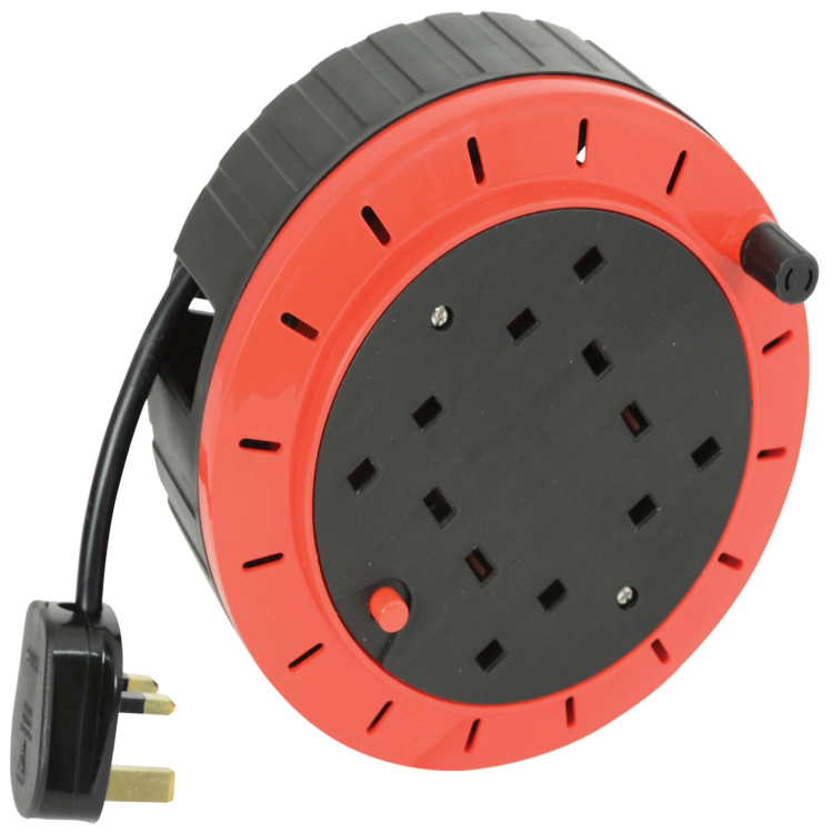 Mercury 429.871UK 4 Gang Extension Reel – 5m, 13A, Safe Use