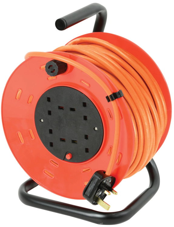 Mercury 429.877UK 25m 4-Gang Extension Reel – 13A, Thermal